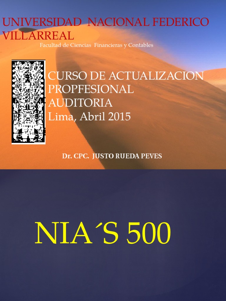 Clase 03 NIA 500 | Auditoría financiera | Contralor
