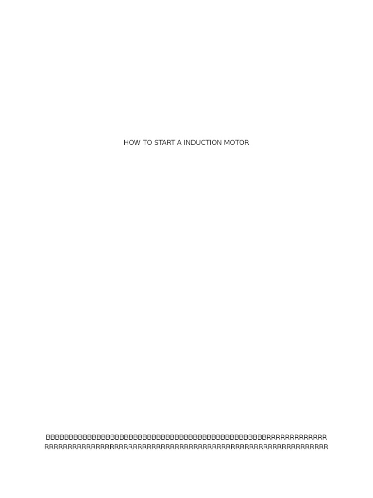 How To Start A Induction Motor | PDF