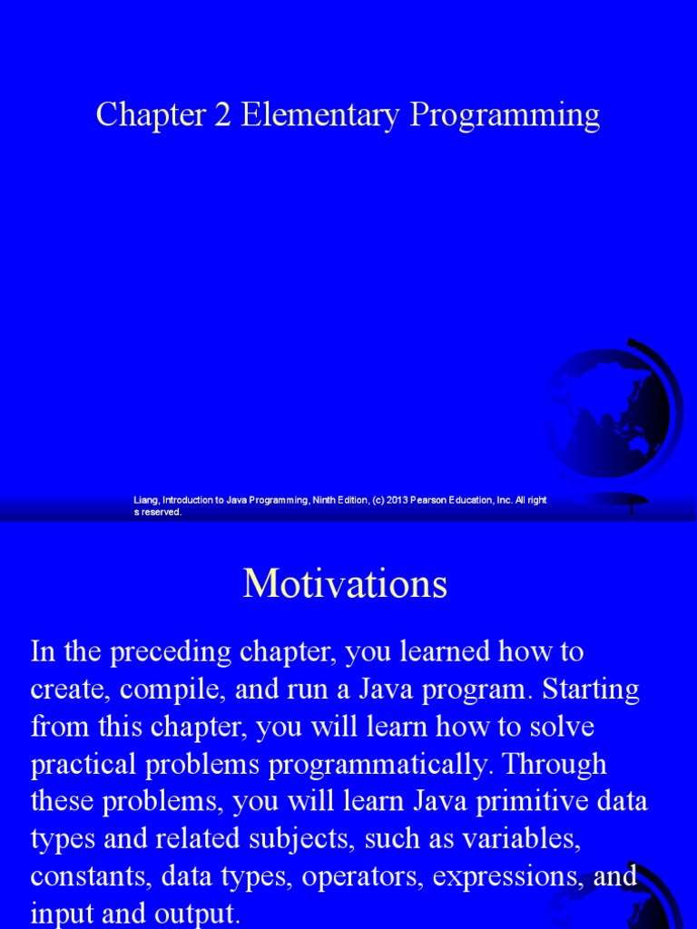 Chapter 2 Elementary Programming | PDF | C (Programming Language) | Reserved Word