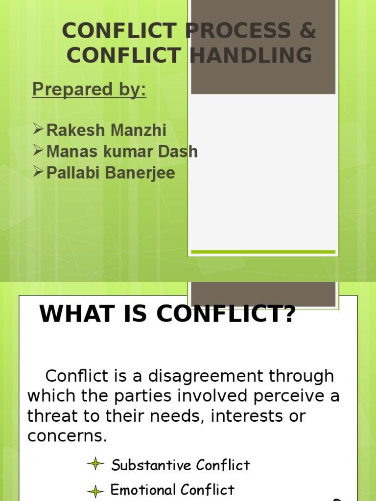 Conflict Process & Conflict Handling: Prepared by | PDF | Career & Growth