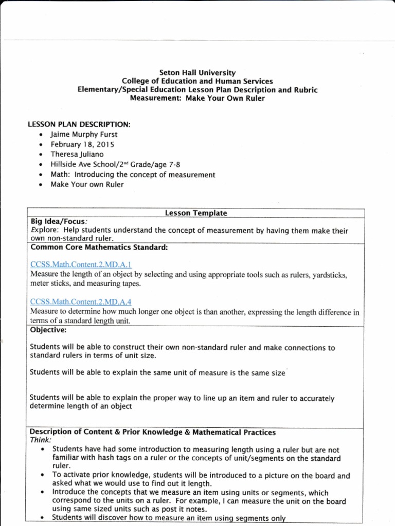How To Make A Ruler | PDF | Lesson Plan | Units Of Measurement