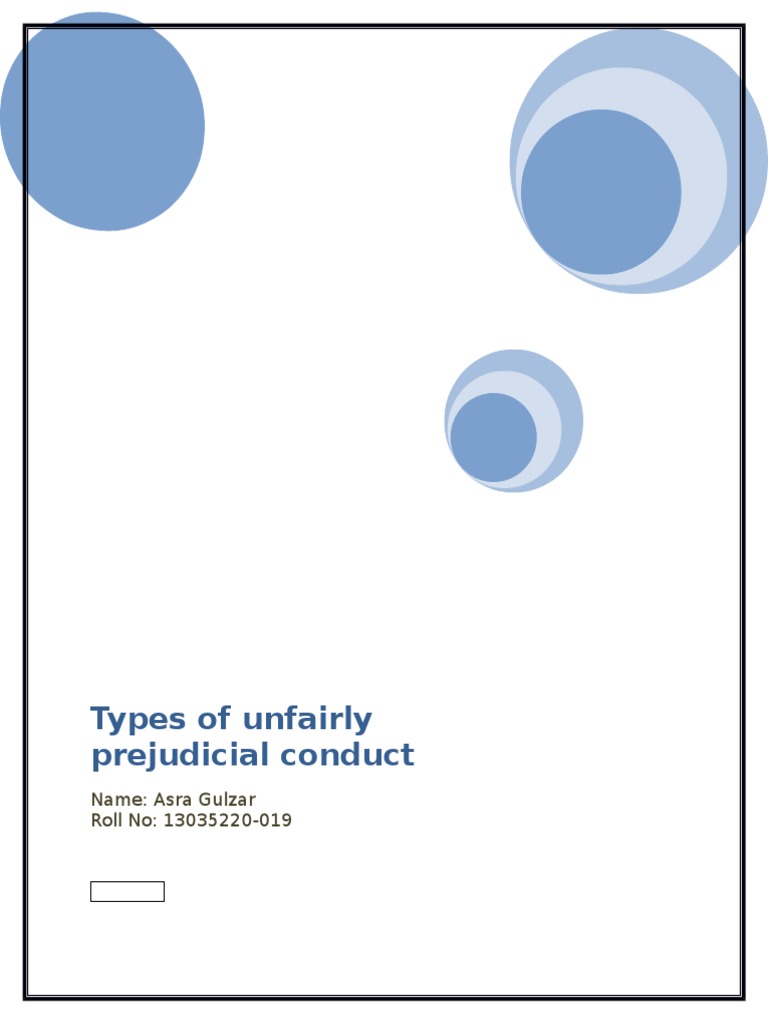 Unfairly Prejudicial Conduct Explained | PDF | Common Law | Government