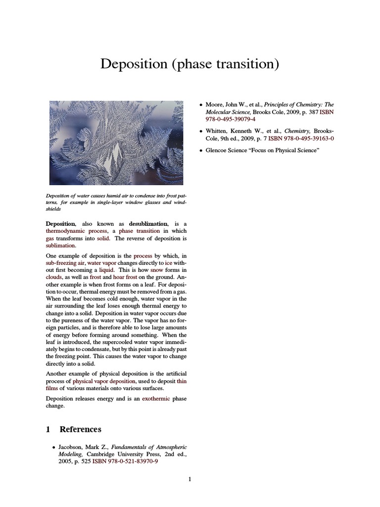Deposition (Phase Transition) | PDF | Frost | Water Vapor