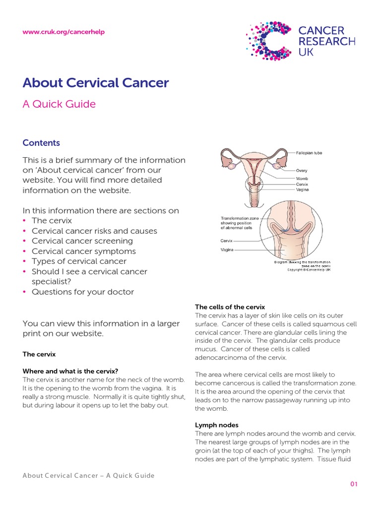 About Cervical Cancer: A Quick Guide | PDF | Cervical Cancer | Gynaecology