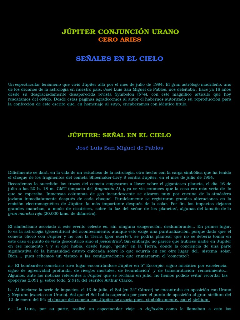 Júpiter Conjunción Urano | PDF | Júpiter | Luna
