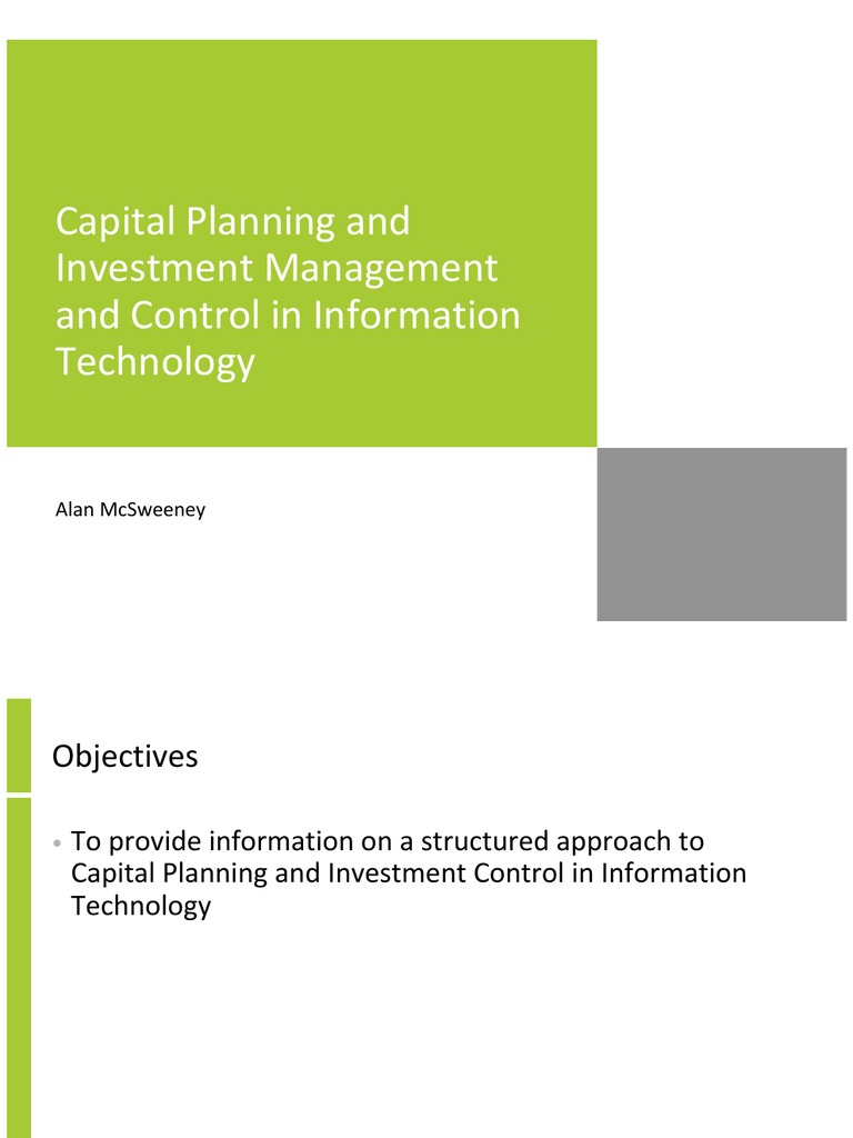 Capital Planning and Investment Management and Control in Information ...
