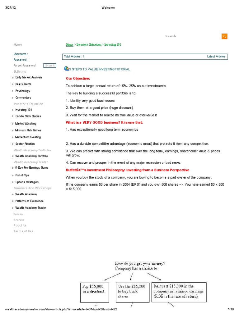 9 Criteria Stock Selection | PDF | Value Investing | Stocks