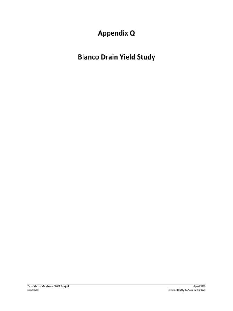 DEIR Appendix Q | PDF | Water Resources | Surface Runoff