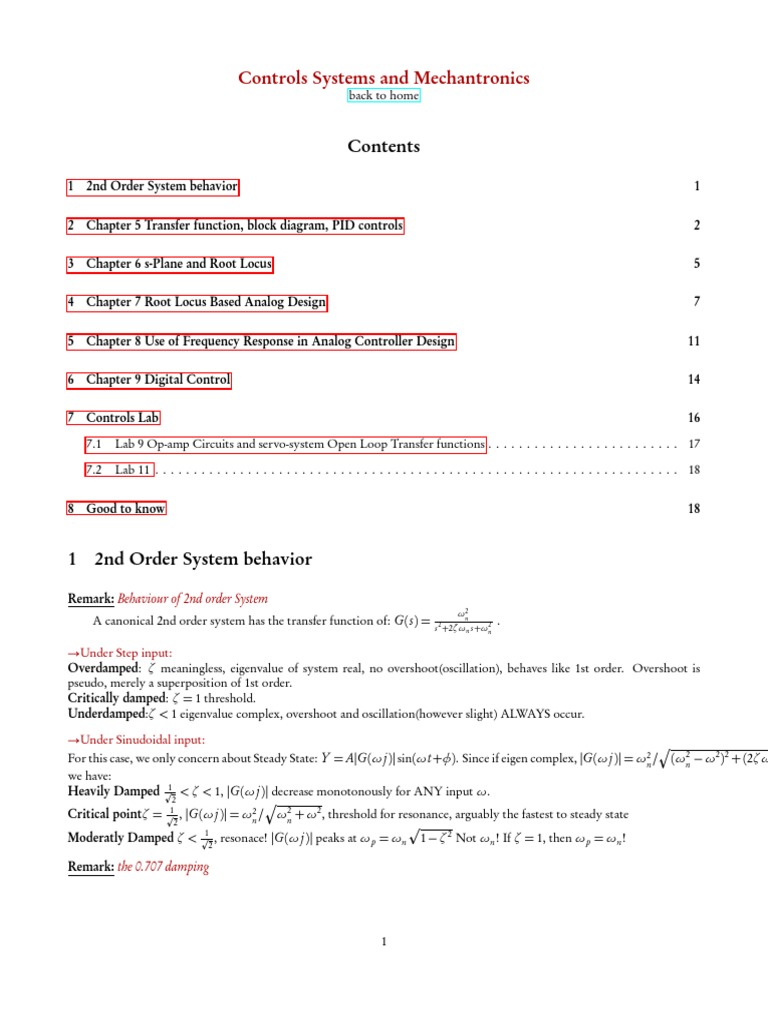 Control Systems Notes | PDF | Bipolar Junction Transistor | Operational ...