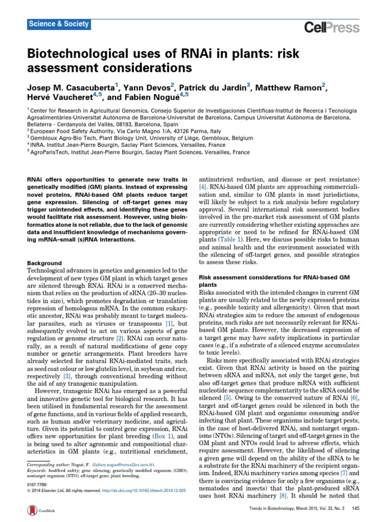 RNAi in Plants | PDF | Rna Interference | Gene Silencing