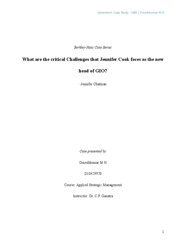 Genentech Case Study | PDF | Mergers And Acquisitions | Strategic Management