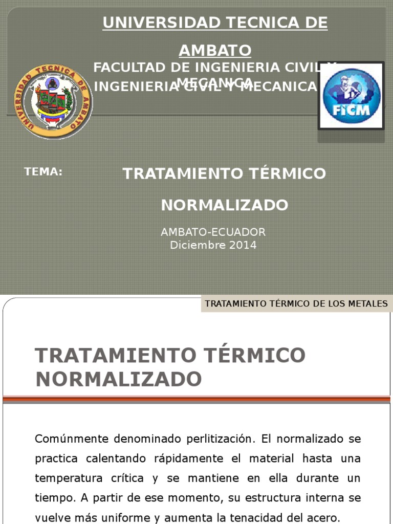 Normalizado Presentacion | PDF | Tratamiento a base de calor | Acero