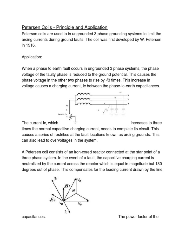 Petersen Coils - Principle and Application | PDF | Electric Current | Inductor