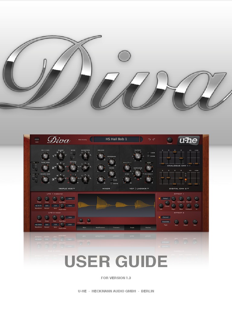 Diva User Guide | PDF | Synthesizer | Electronic Oscillator Diva User Guide | PDF | Synthesizer | Electronic Oscillator
