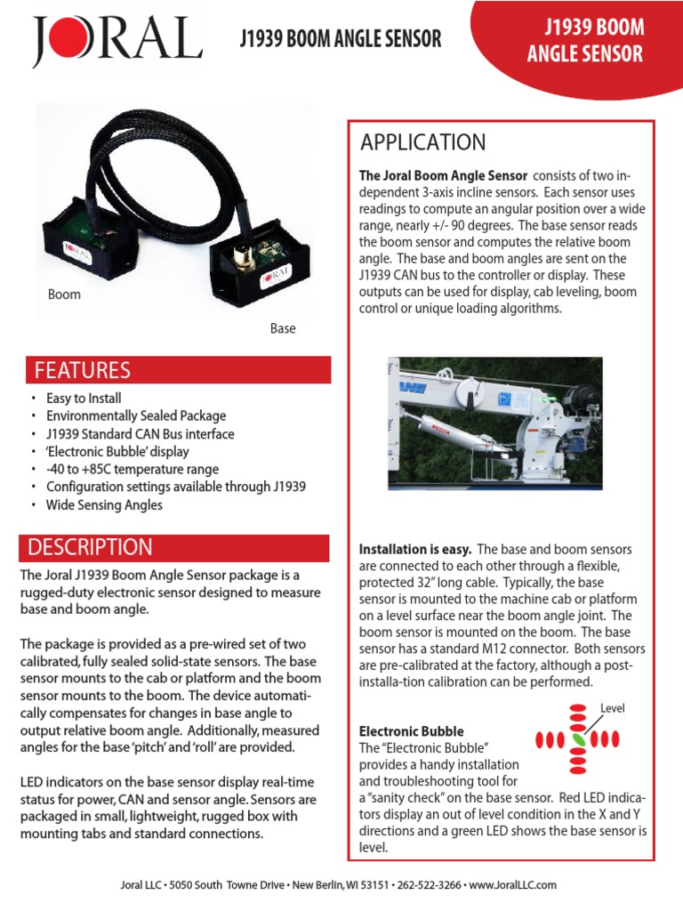 Joral Boom Angle Encoder PDF | PDF | Sensor | Manufactured Goods