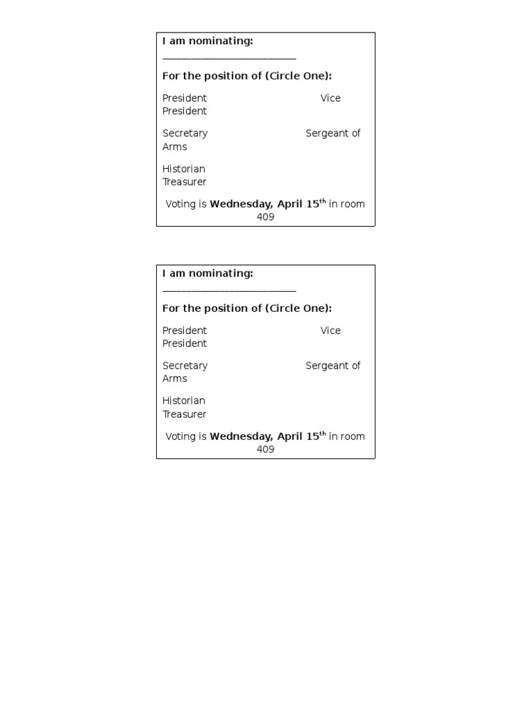 Nomination Slips | PDF