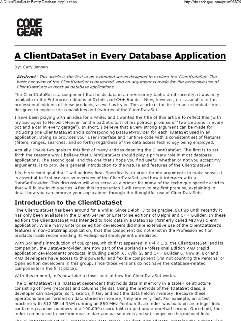 ClientDataSet in Detail1 | PDF | Database Index | Databases