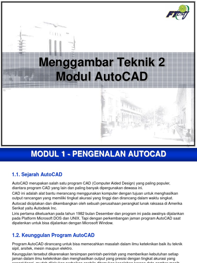 Modul AutoCAD - Menggambar Teknik 2 - 1st (Rev 060314) PDF | PDF | Komputer