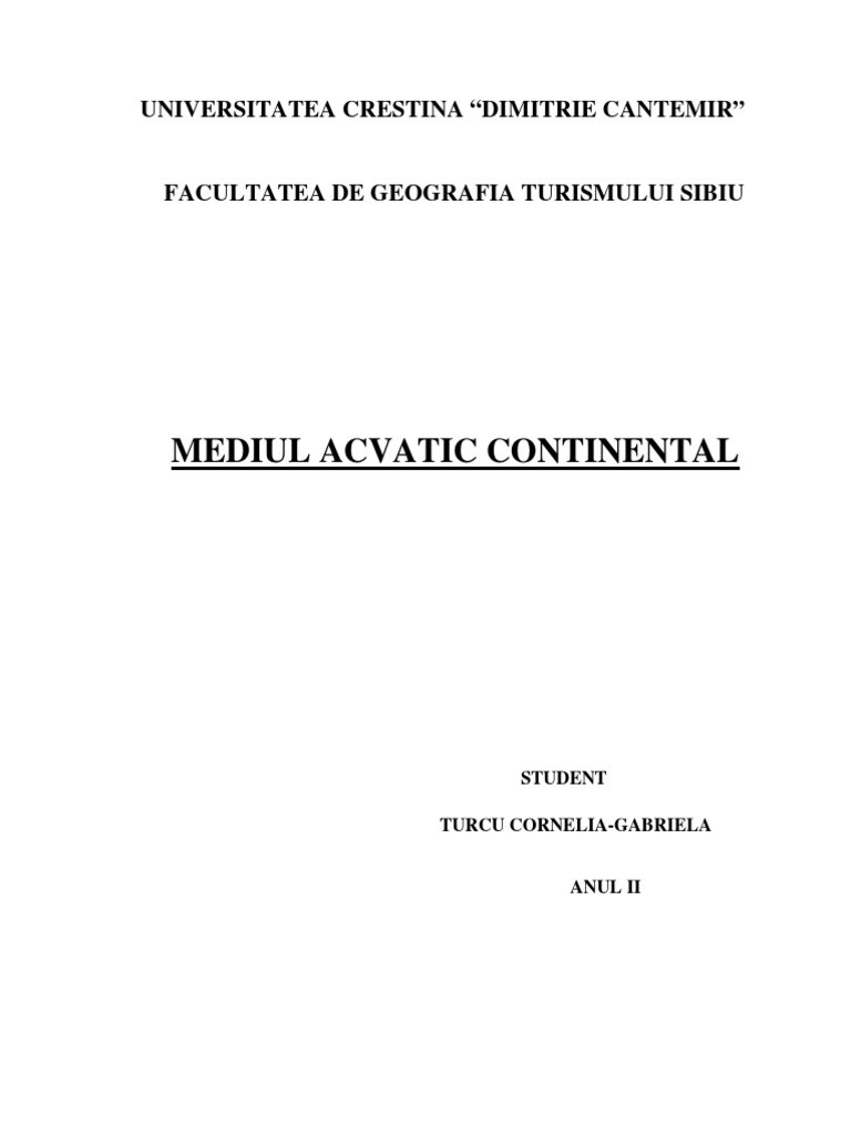 Mediul Acvatic | PDF