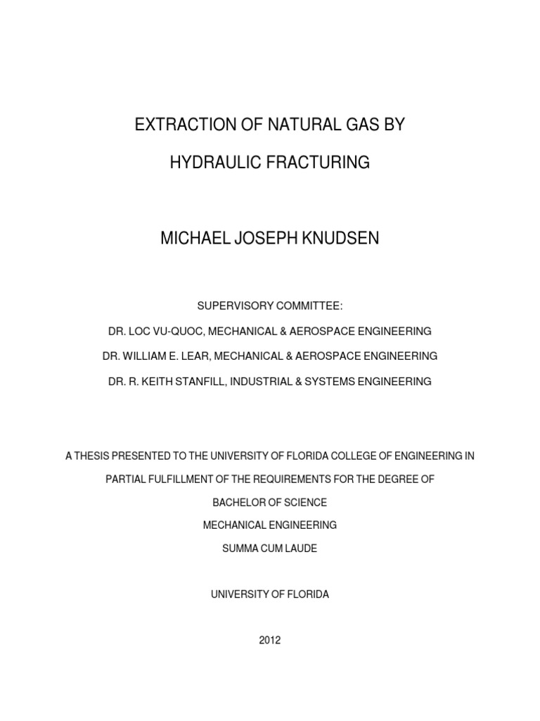 Extraction of Natural Gas by Hydraulic Fracturing | PDF | Hydraulic ...