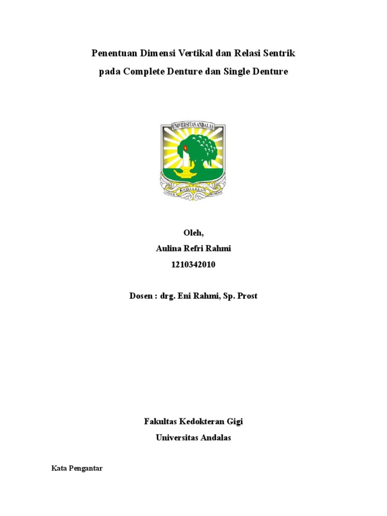 Dimensi Vertikal dan Relasi Sentrik Denture | PDF