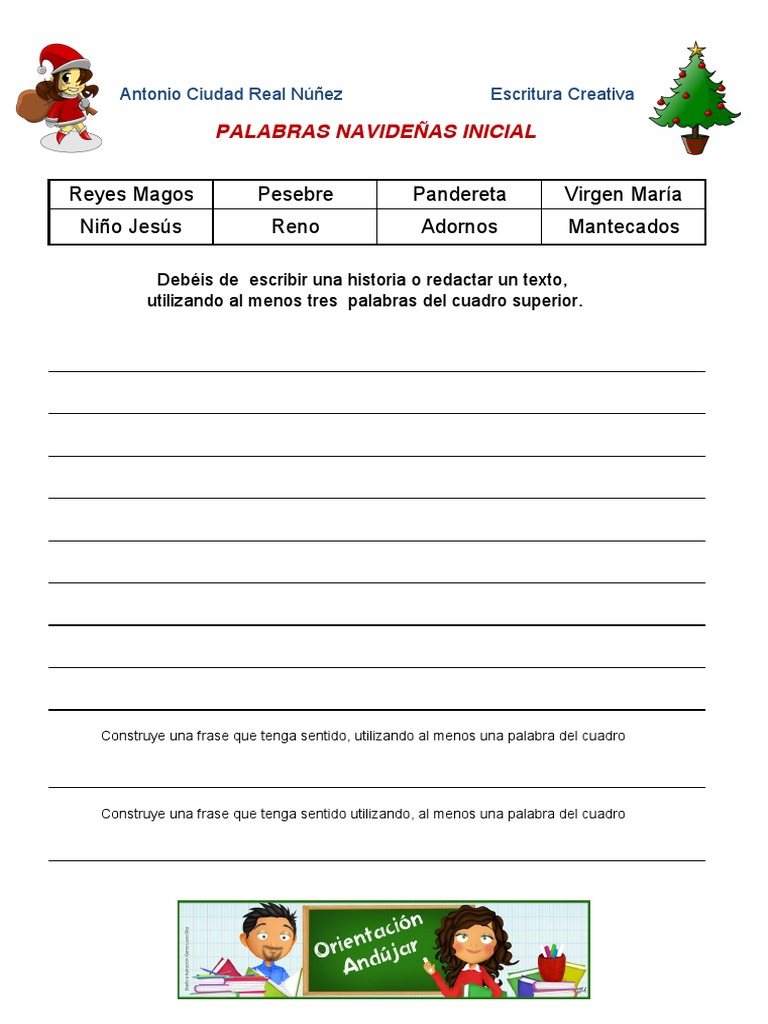 Escritura Creativa Navidad Inicial | PDF | Reyes Magos | Navidad
