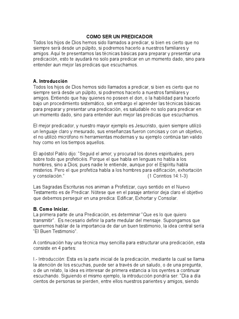Como Ser Un Predicador | PDF | Testimonio | Cristo (título)