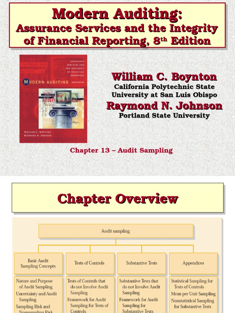 Chapter 13 - Audit Sampling | PDF | Audit | Risk
