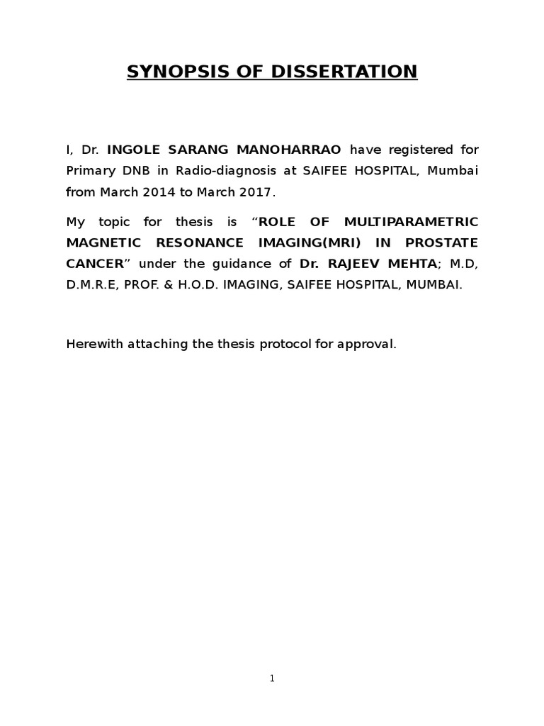 Thesis Protocol Final Sarang | PDF | Prostate Specific Antigen ...