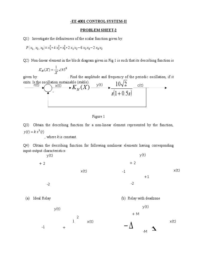 Control System Stability Analysis Problems | PDF