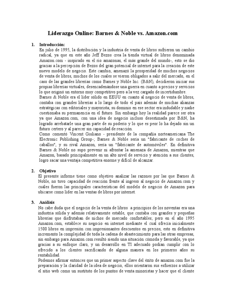 Caso Amazon Ejemplo | PDF | Amazon.Com | Internet