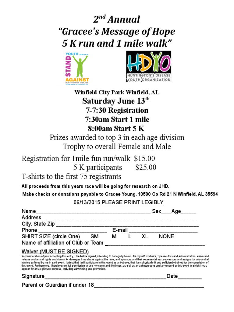 Gracee's Message of Hope 5k | PDF