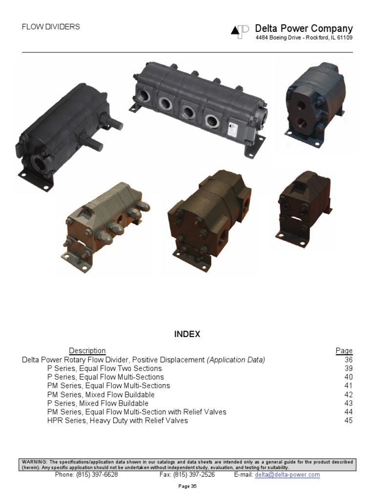 Delta Gear Flow Divider | PDF | Pump | Machines