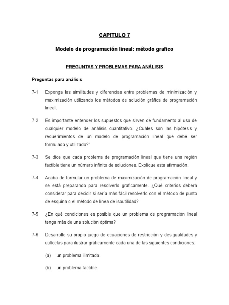 Capitulo 7 Render. - Modelos de Programacion Lineal | PDF | Programación lineal | Linealidad