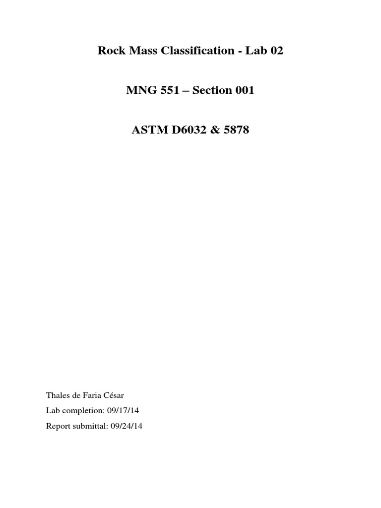 Rock Mass Classification Guide | PDF | Nature