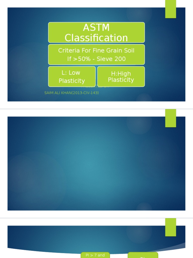 Astm Classification: Criteria For Fine Grain Soil If 50% - Sieve 200 L ...