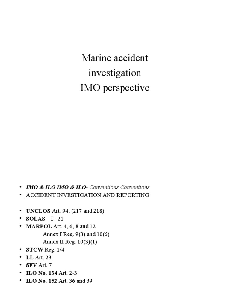IMO Marine Accident Investigation Guide | PDF