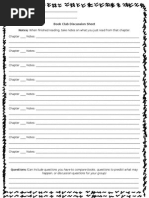 Book Club Meeting Reflection Template | PDF
