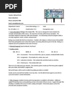 Biology Course Disclosure 2009-2010 Canyon View High School: Teacher ...