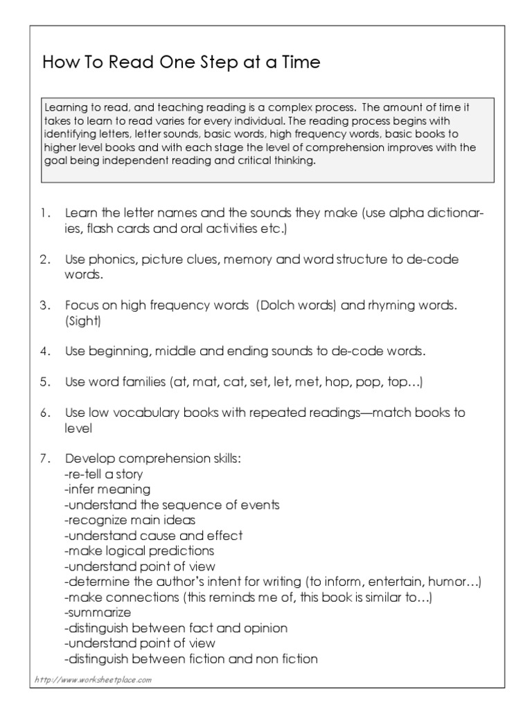 Effective Steps to Teach Reading Skills | PDF