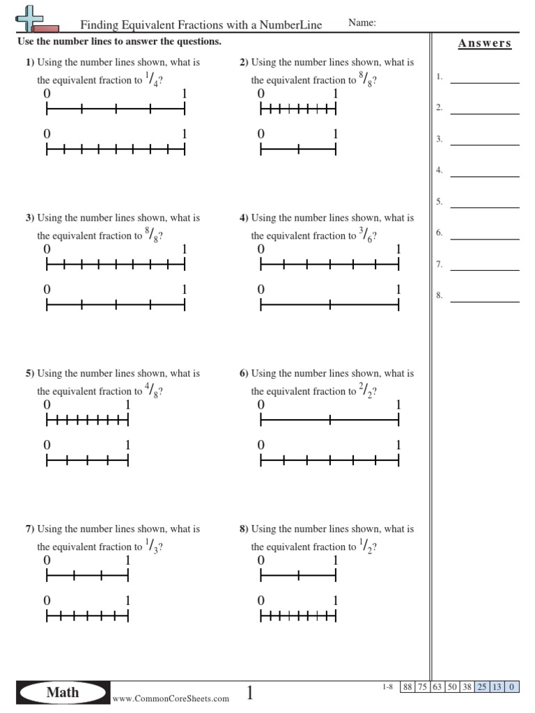 Finding Equivalent Fractions With A Number Line | PDF