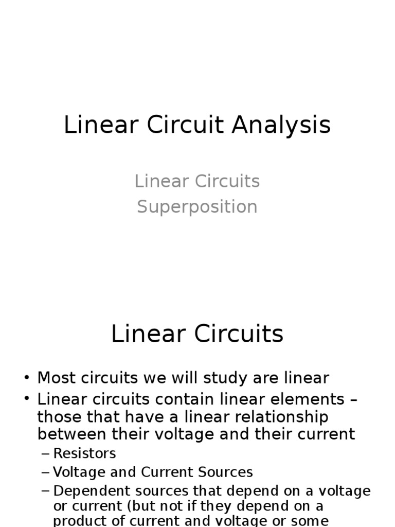Linear Circuit Analysis | Download Free PDF | Electrical Network ...