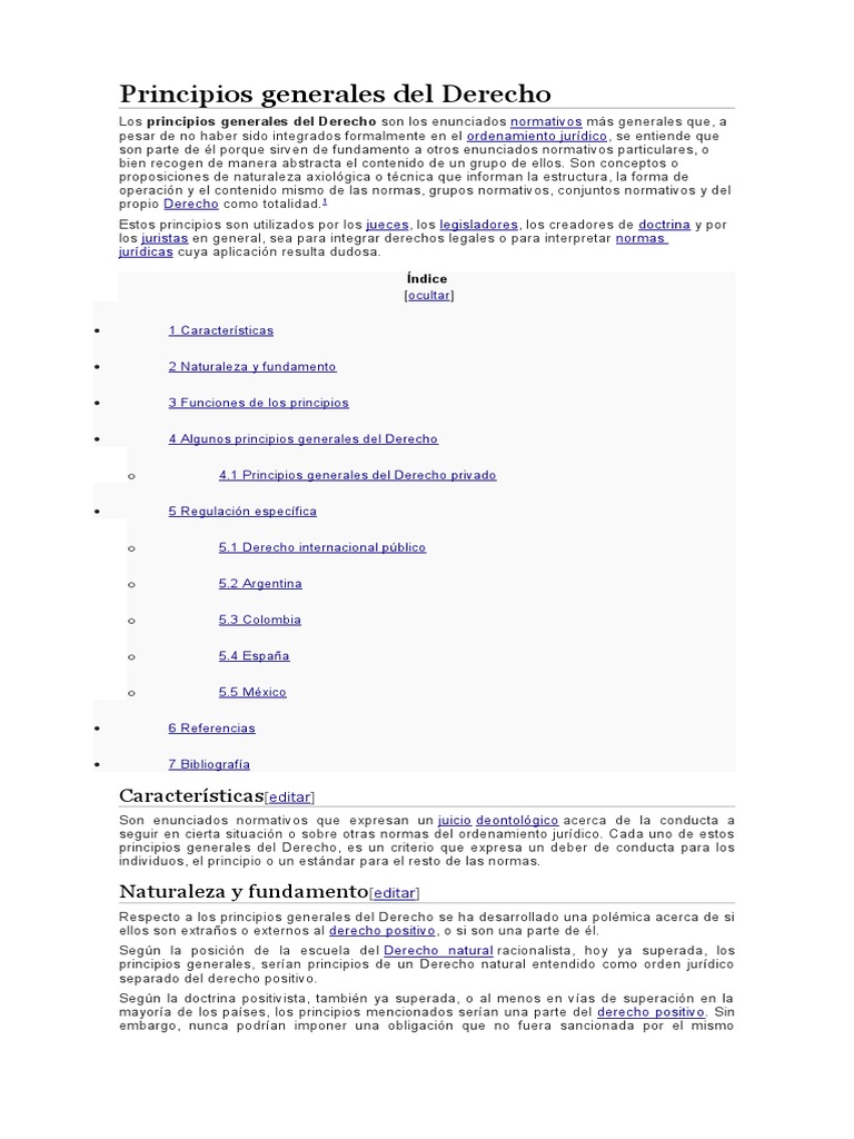 Principios Generales Del Derecho Pdf Justicia Crimen Y Violencia