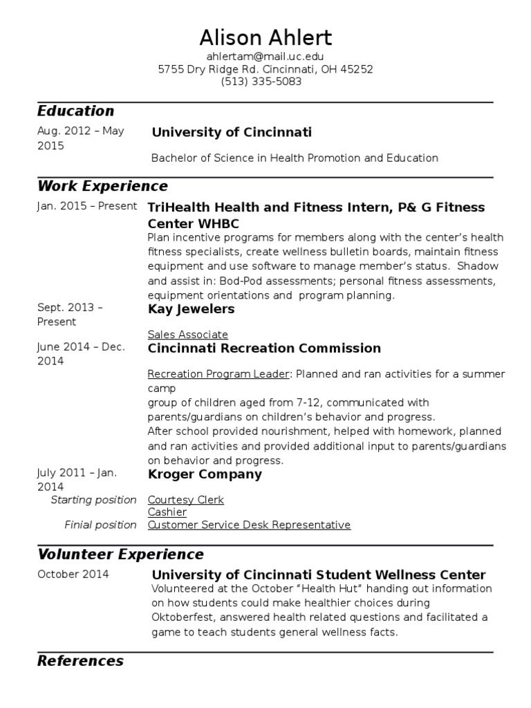 Resume Aa | PDF | Wellness