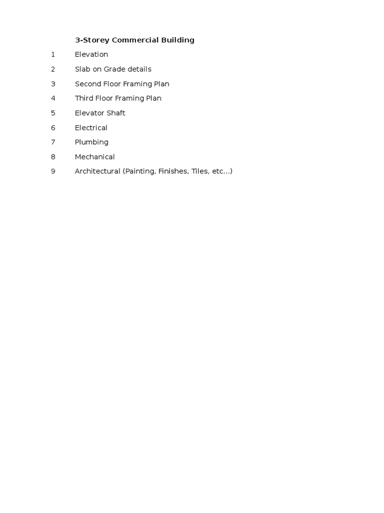 3-Storey Commercial Building Plan | PDF | Technology & Engineering