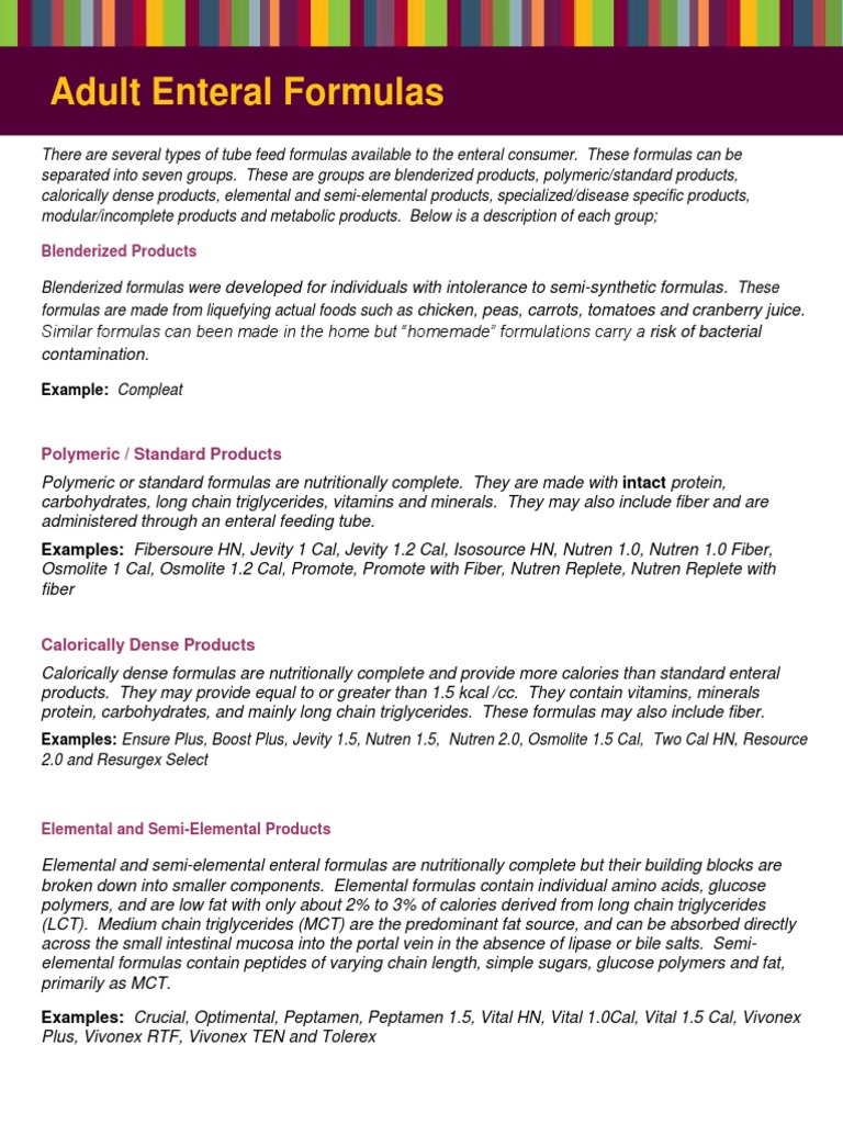 Adult Enteral Formulas | Dietary Fiber | Nutrition