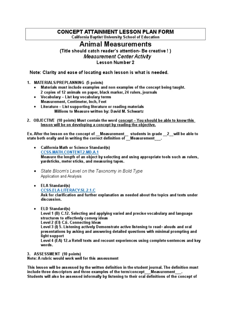 2nd Grade Measurement Lesson | PDF | Vocabulary | Learning