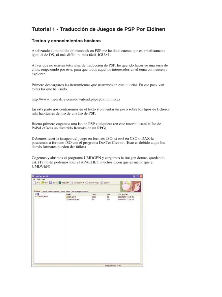 Tutorial Traducción de Juegos PSP | PDF | Archivo de computadora ...