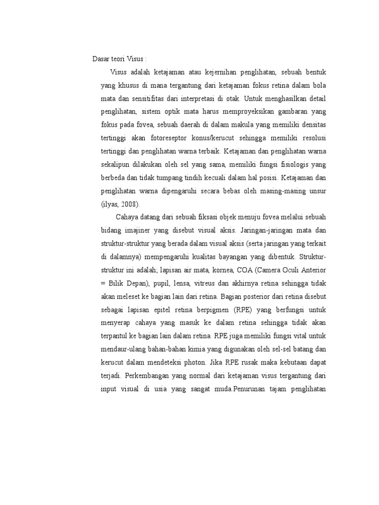 Dasar Teori Visus Irma | PDF