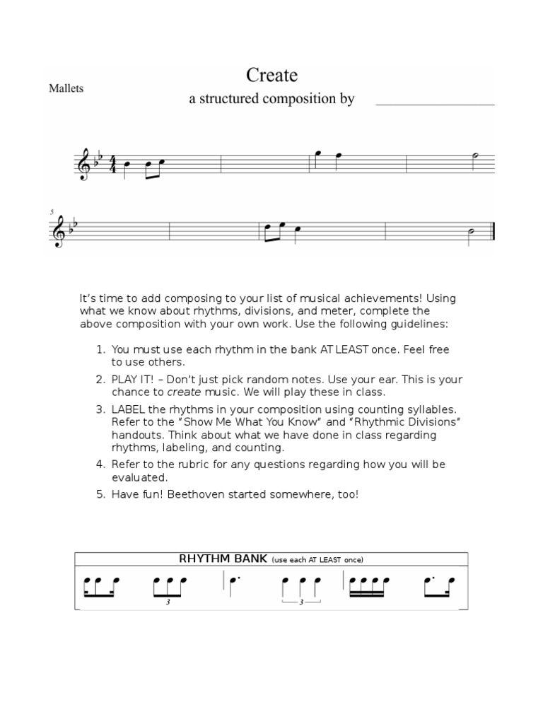 Compose Music with Rhythm Guide | PDF